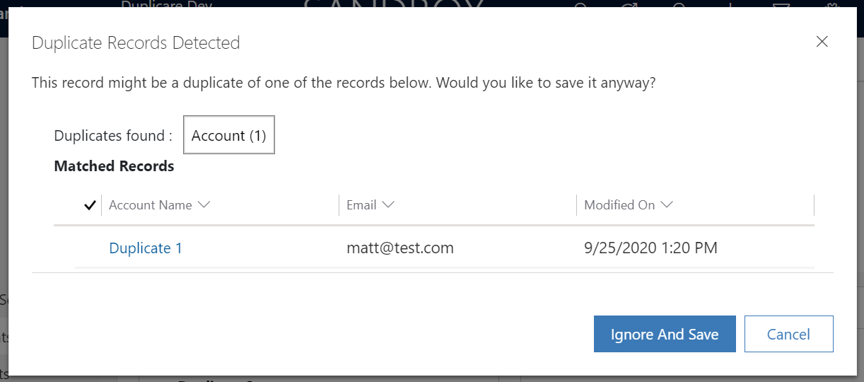Changing the fields on “Duplicates Detected” – MBeard.co.uk